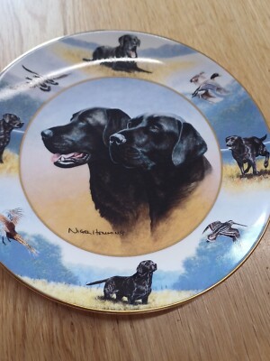 BEAUTIFUL ROYAL DOULTON BLACK LABRADOR PLATE BY NIGEL HEMMING B/NEW ...