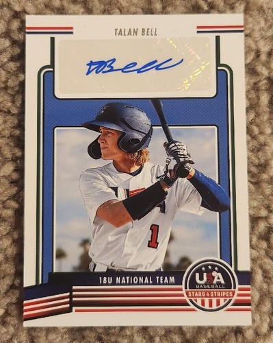 TALAN BELL 2023 Panini USA Baseball Stars & Stripes Patch Auto 18U2-TB ...