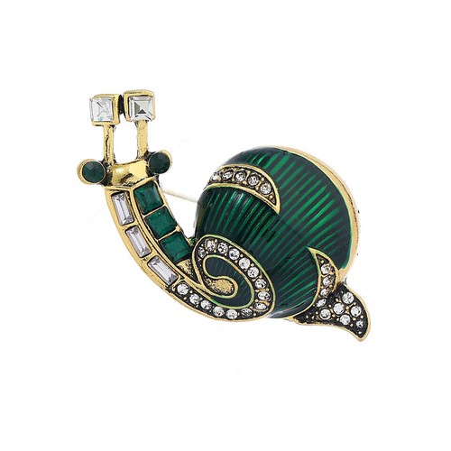 Vintage Design Green Snail Brooch Fashion Elegant Cute Animal Pin Women ...
