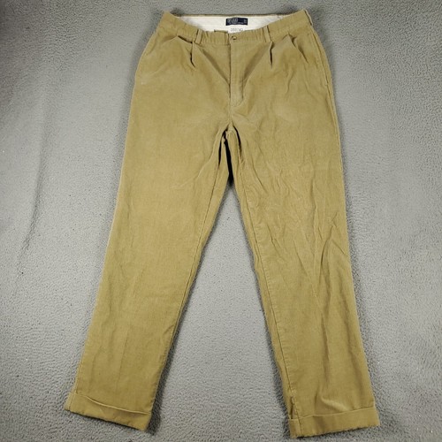 Ralph Lauren Pants Mens Size 36x34 Beige Corduroy Straight Cuffed ...