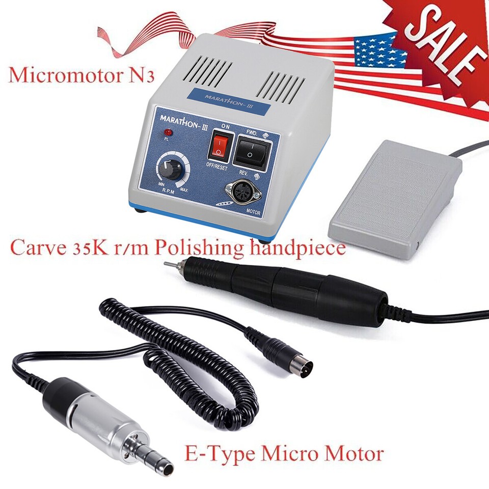 Dental Lab Marathon III N3 Micromotor Polishing Motor 35K RPM Electric ...