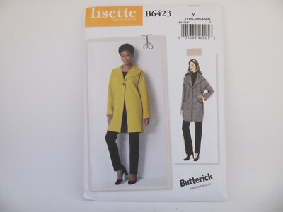 Butterick 6423 Lisette Liesl Loose Fit Shawl Collar Coat Pattern XS-M ...
