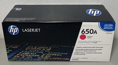 New Genuine OEM HP 650A (CE273A) Magenta Toner Print Cartridge ...