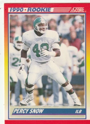 FREE SHIPPING-MINT-1990 Score Percy Snow #305 Rookie PLUS BONUS CARDS ...