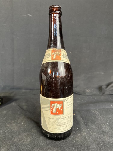 1943 Paper Label 7up Bottle Early Rare 24 Oz Brown San Francisco ...