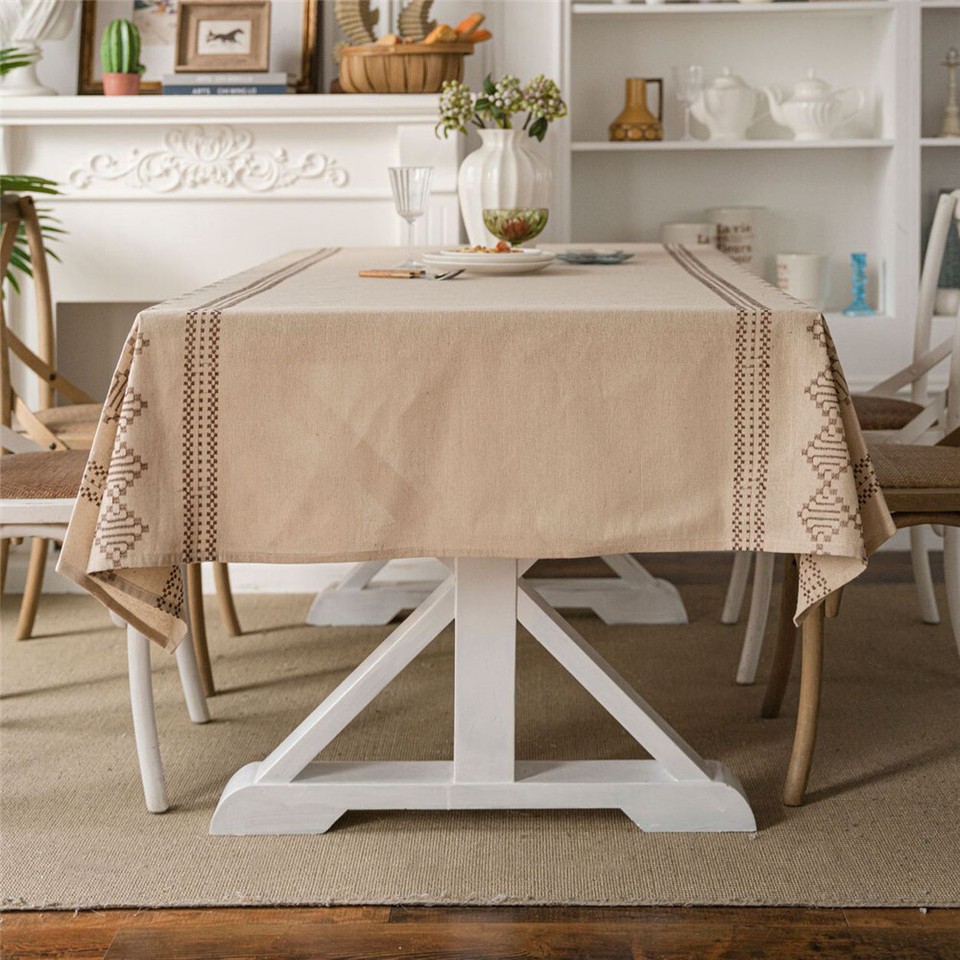 Rectangle Embroidery Tablecloth Dining Party Table Cloth Cover ...