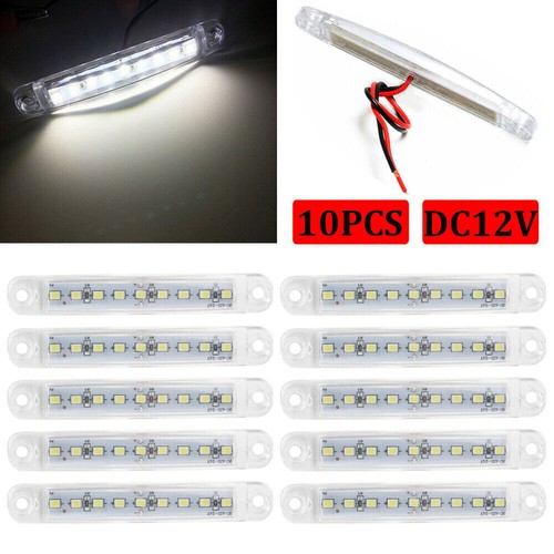 10x 4" Clear White LED Side Marker Lights RV Truck Trailer Lorry 12V ...