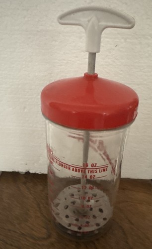 Vintage 1950s Glass Speed E Whipper 2 Cups 16 Oz Whipped Cream Frother ...