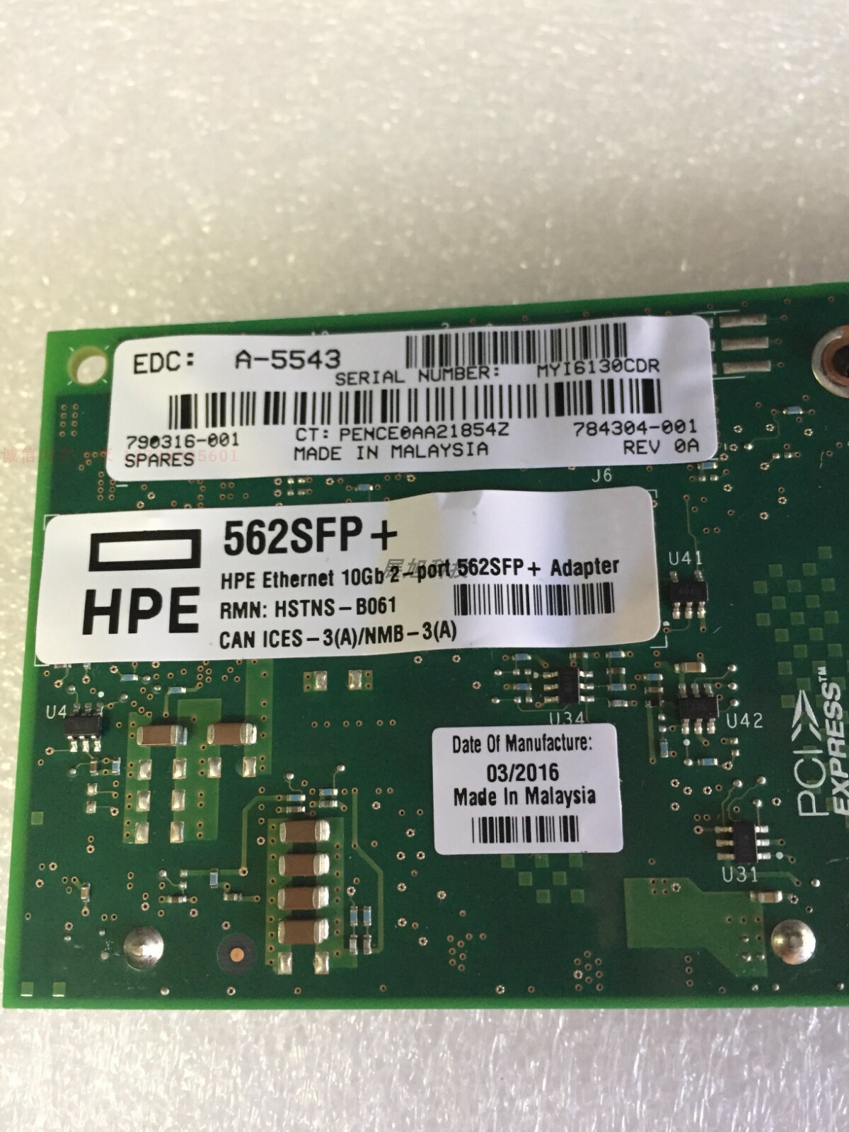 727055-B21 HPE Ethernet 10Gb 2-port 562SFP+ Adapter 790316-001 784304 ...
