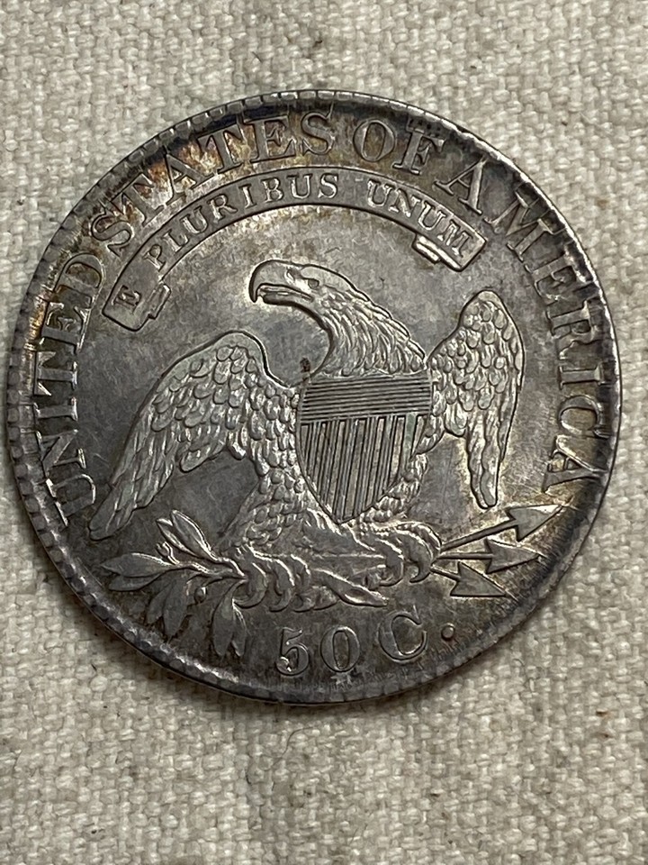 1827 Capped Bust Half Dollar 50C 90% Early US Type Coin AU Details ...