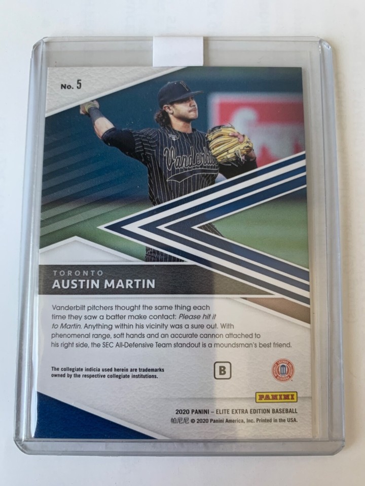 2020 Panini Elite Extra Edition Prime Numbers #D /60 Austin Martin #5 ...