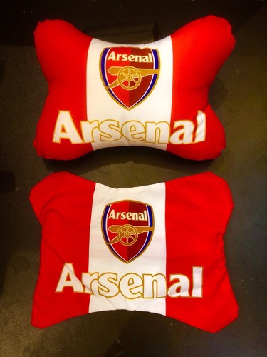 ARSENAL FC Car Seat Head Neck Rest Cushion Cover / Pillowcase 1 Pair ...