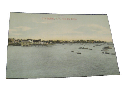 1907-15 CITY ISLAND NYC PHOTO POSTCARD (BOATS ON OPEN WATER, VIEW OF ...