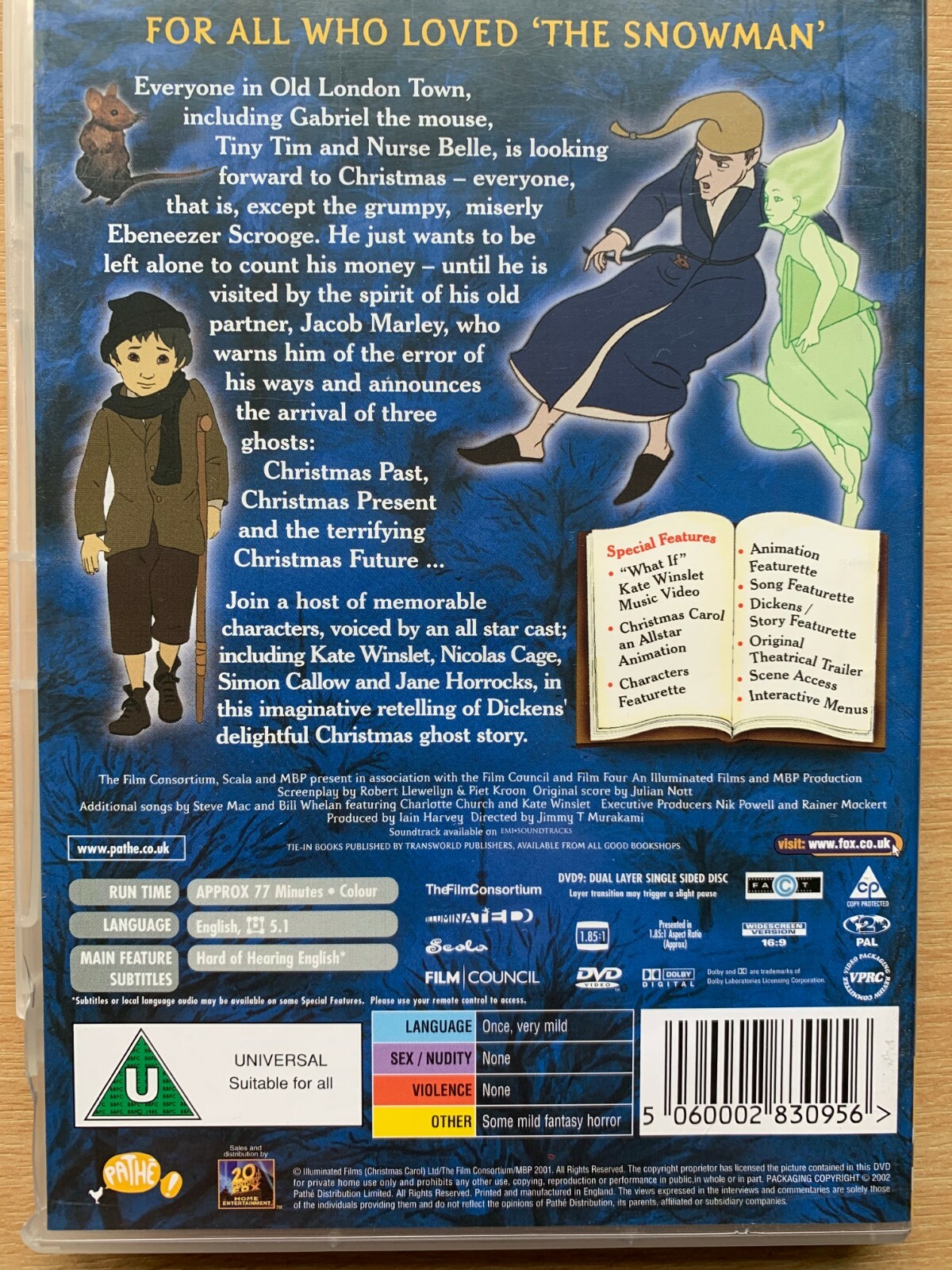 Christmas Carol The Movie DVD 2001 Animated Dickens Classic w/ Kate ...