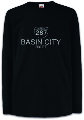 Basin City Kinder Langarm T-Shirt Road Sign Symbol Logo Interstate ...