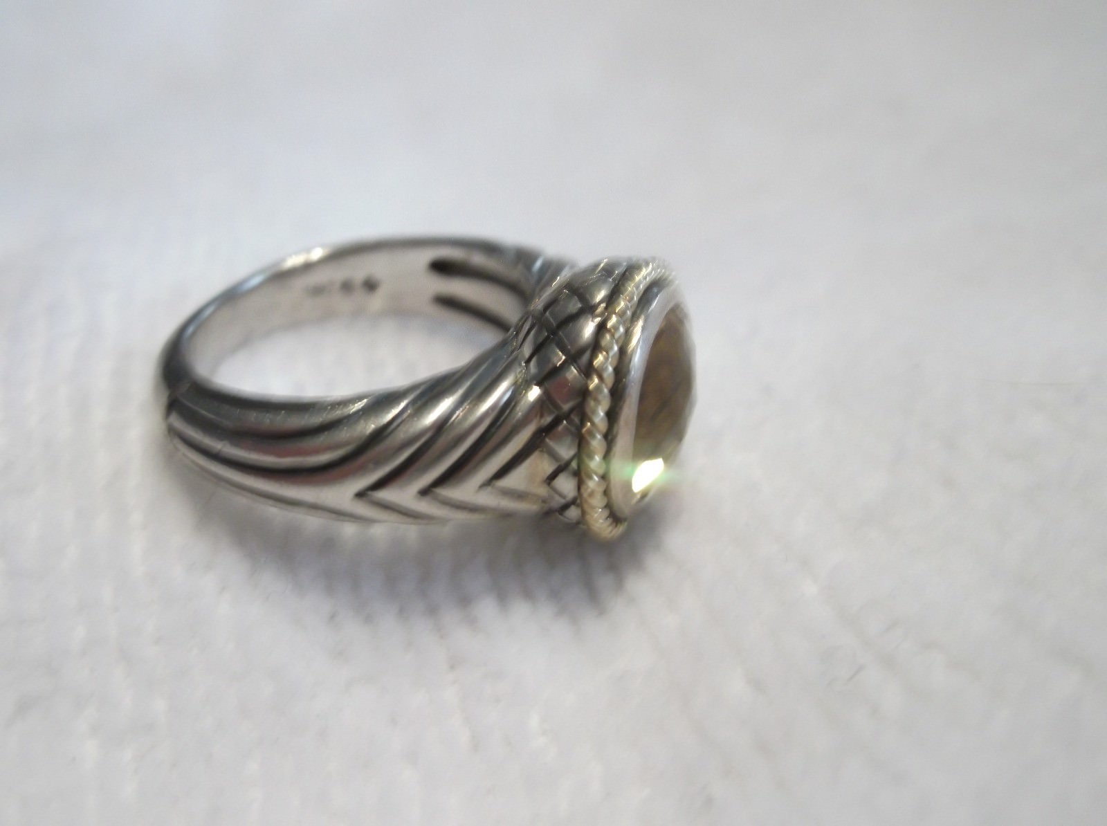 Designer Gold Crown Mark Sterling Silver & 18k Yellow Gold Faceted ...