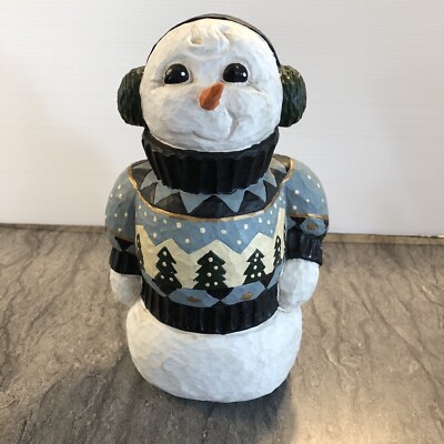 Vintage House of Hatten BLUE SWEATER SNOWMAN Rodney W Leeseberg ...