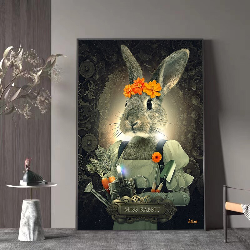 Abstract Rabbit Art