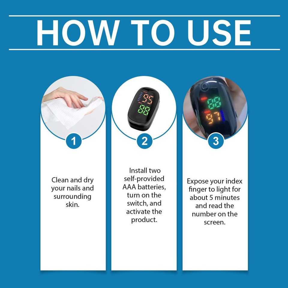 Non Invasive For Oxygen Meter-Glucose Monitor Pulse Oximeter Fingertip ...