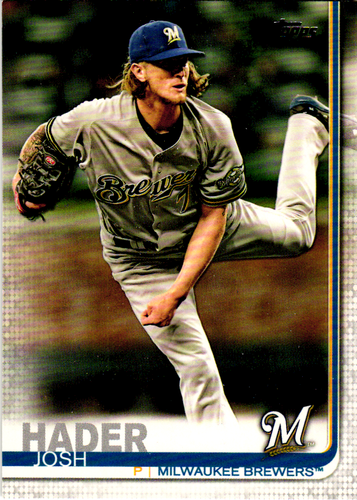 Josh Hader 2019 Topps Series 1 Baseball MLB Base Card #30 Milwaukee ...