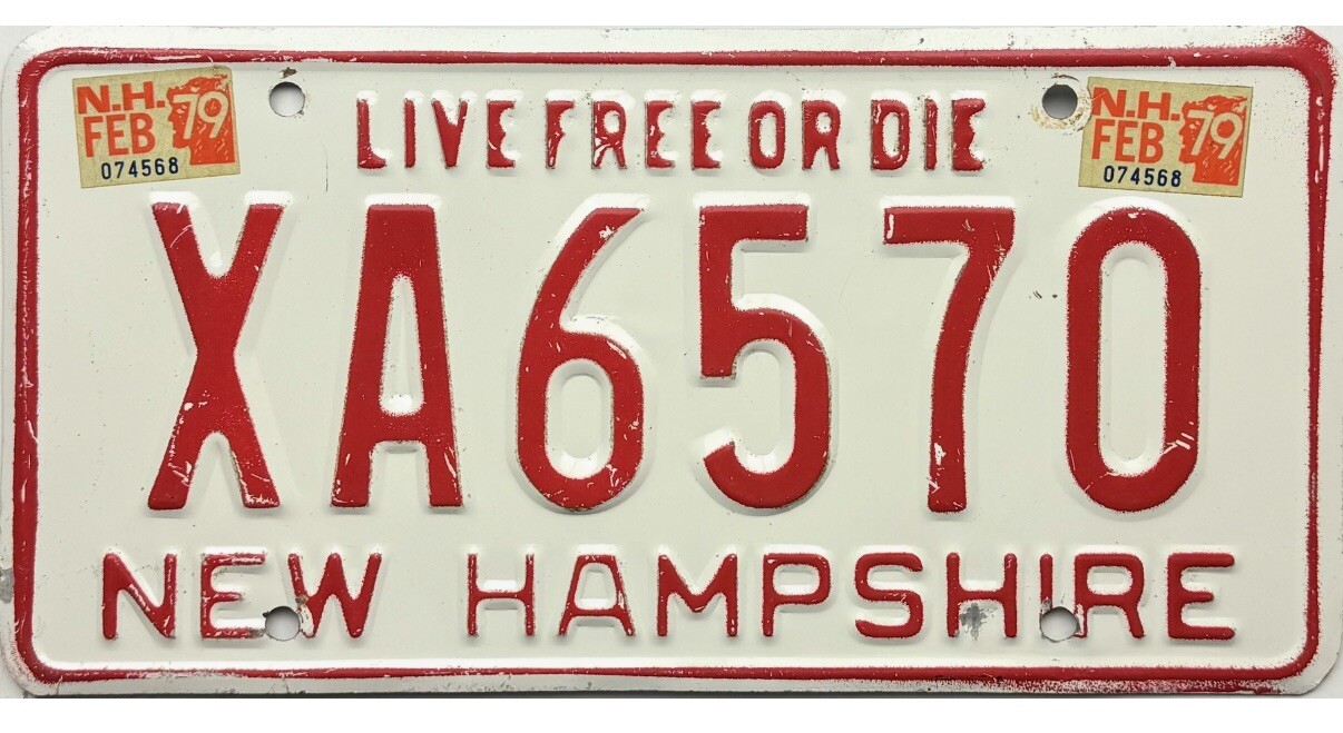 *99 CENT SALE* 1979 New Hampshire INTERIM License Plate #XA6570 No ...