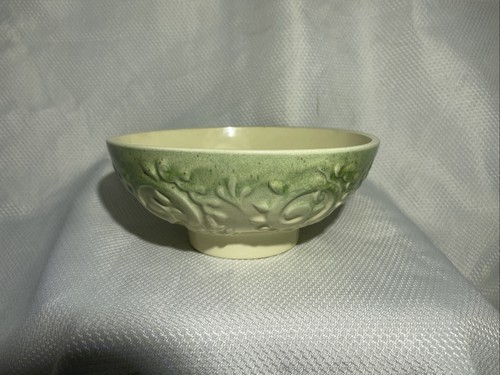 Vintage Haeger Pottery 8" Bowl Planter 102 Leaf Swirl Mid Century Off ...