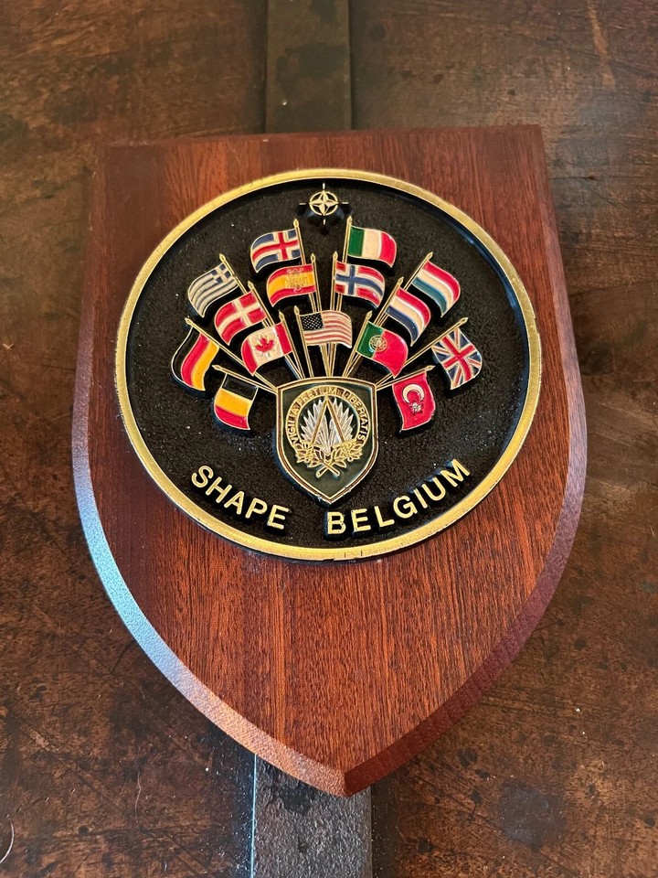 🔴 Crest NATO Hungary Shape Belgium Original Vintage Wooden Shield | eBay