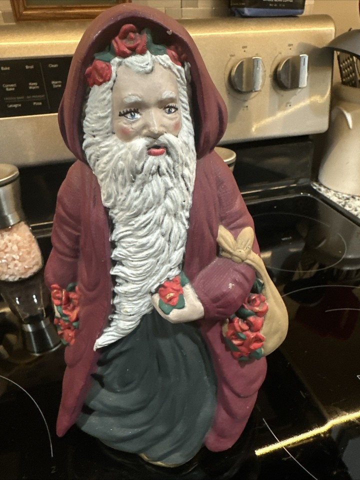 Atlantic Mold Co. Hand-Painted Santa Claus Figurine 11” Tall Carrying ...