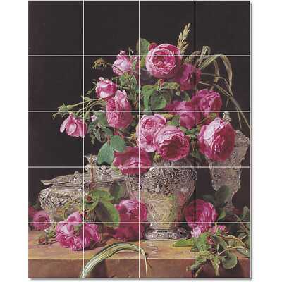 Georg Waldmuller Ferdinand Flower Tile Mural PT22414. 32 x 40 (20) 8x8 ...