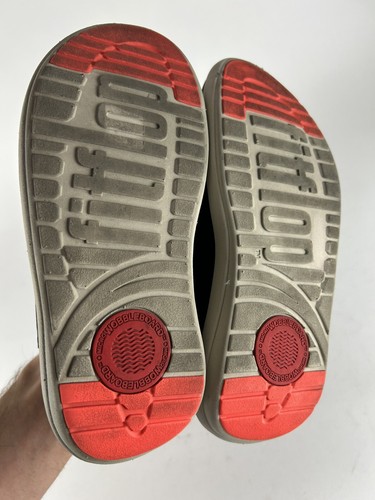 FitFlop Women’s Size 5 Black Leather Toe Loop Slingback Comfort Sandals ...