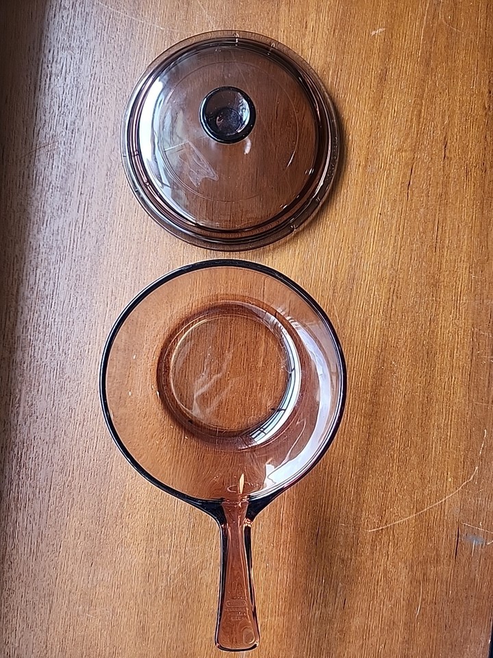 Vintage Corning Vision Ware Saucepan .5L Amber Lid P81C USA Pot Pan ...