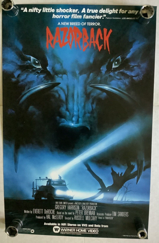 RAZORBACK Movie Video Promo Poster Original/Rolled Warner Home Video | eBay