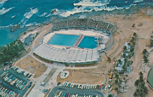 San Juan, Puerto Rico Olympic swimming pool 1967 postcard. | eBay