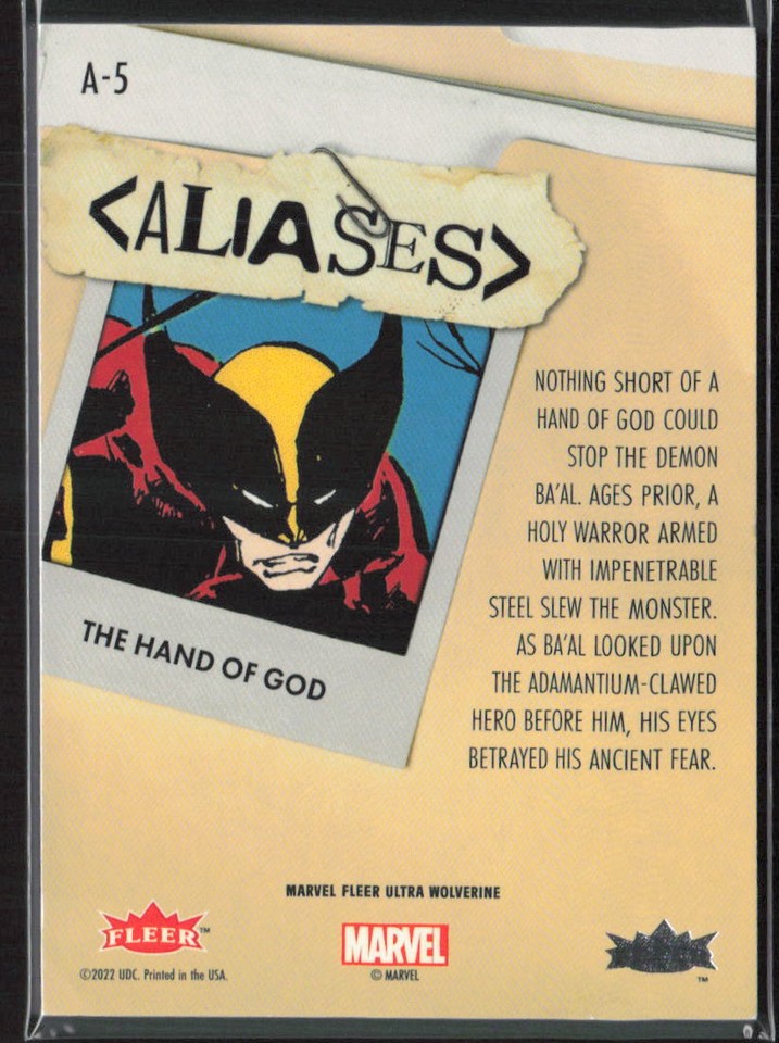 2023 2024 Marvel Fleer Ultra Wolverine #A-5 The Hand Of God Aliases ...
