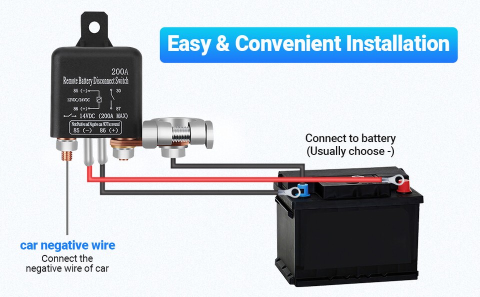 Dual Wireless Car Remote Battery Disconnect Relay Kill Master Cut-off ...
