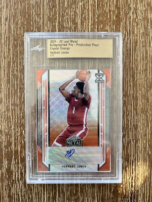 HERBERT JONES 1/1 Auto 2021-22 Leaf Metal Autograph Crystal Orange ...