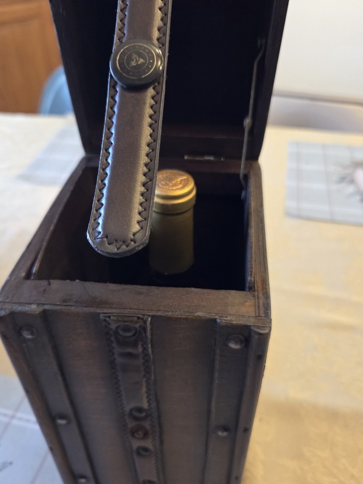 VINTAGE WINE BOX LEATHER AND WOOD FOR GIFTING OR STORAGE | eBay