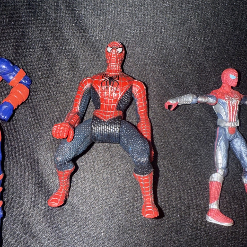 Lot Of 9 Spider Man Action Figures W/ Battle Ravaged Spider-Man & Sneak ...