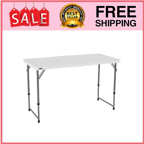 Lifetime Height Adjustable Indoor/Outdoor Folding Table 4ft x 24in ...