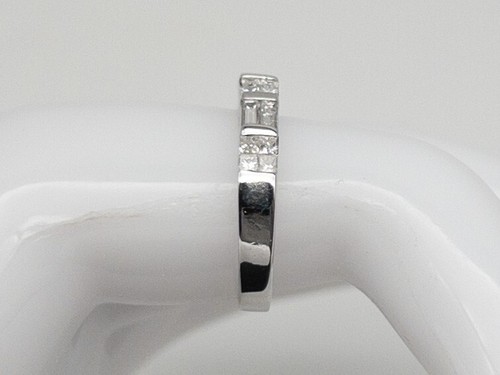 $2400 1ct VS G Baguette Princess Cut Diamond 18k White Gold 5mm Band ...