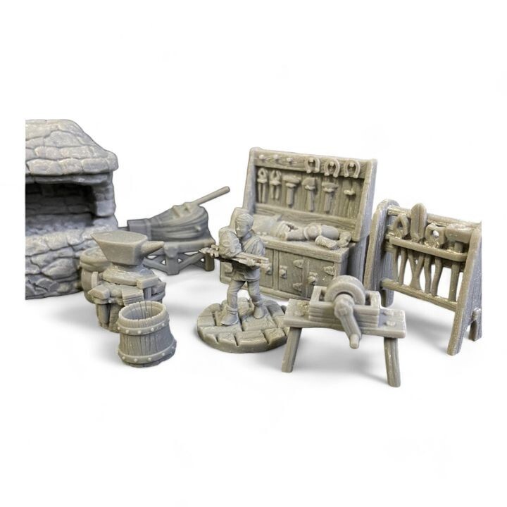 28mm Blacksmith Set Dungeons Dragons DnD D&D Market Castle Village ...