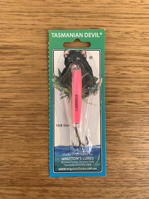 Tasmanian Devil Luminous Pink FLP 13.5 Gram Gr Lure Wigston’s Lures ...