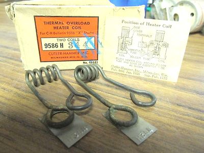 * NEW CUTLER-HAMMER THERMAL OVERLOAD HEATER COILS 9586 H 344 ...