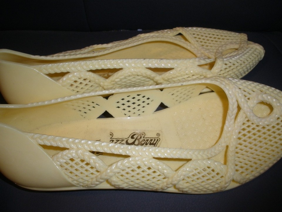 Vintage RazzBerry Razz Berry Jelly Shoes Size 6 Woman's YELLOW | eBay