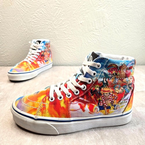 Vans Anime Skate Shoes Boys 4.5 Multicolor Canvas Streetwear High Top ...