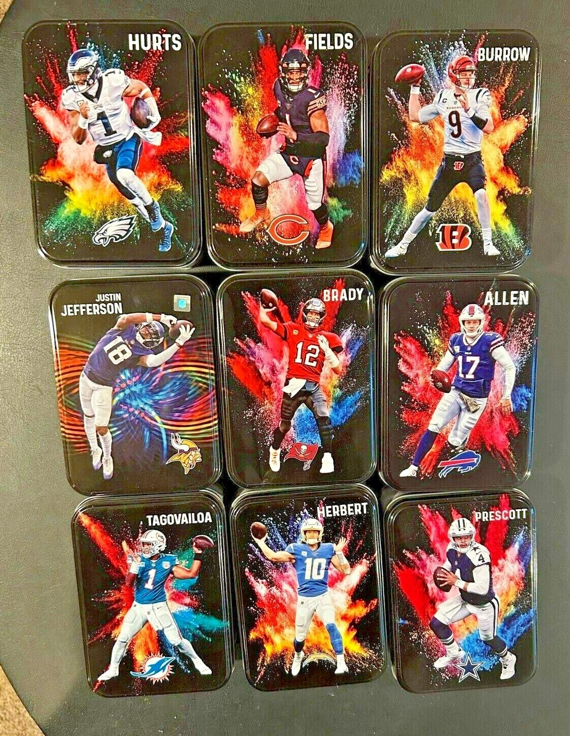 Pick Your EMPTY NFL Tin COLORBLAST Joe Burrow Tom Brady Josh Allen Dak ...