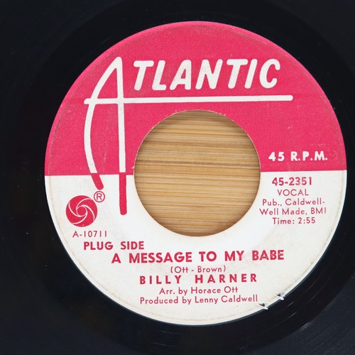 BILLY HARNER - A MESSAGE TO MY BABE / EVERYTHING'S - SOUL 45 PROMO ...