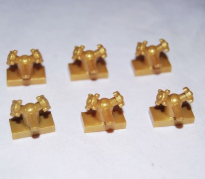 Lego 6 Pearl Gold Sink Faucet Tap 1x2 W/ Dual Small Handles Taps / City ...