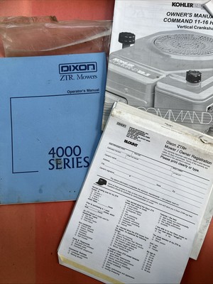 Dixon 4000 Series 4421 4423 4424 Zero Turn ZTR Mower Operators Owners ...