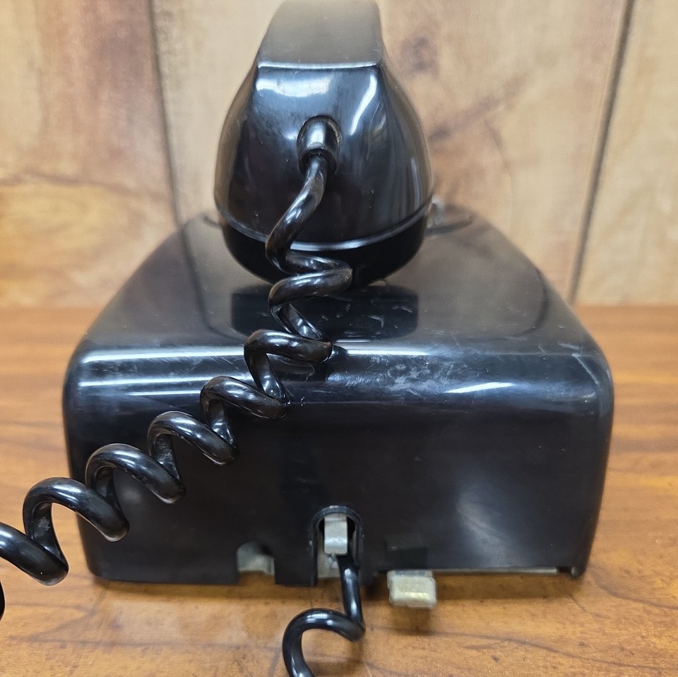 VINTAGE BLACK ROTARY DIAL WALL TELEPHONE - ITT BELL - OLD SHOP / BARN ...